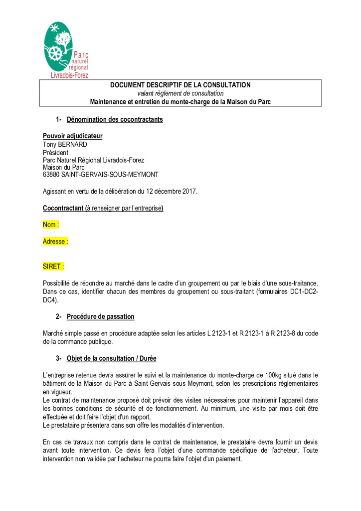 CONTRAT DE MAINTENANCE PRO N../2017